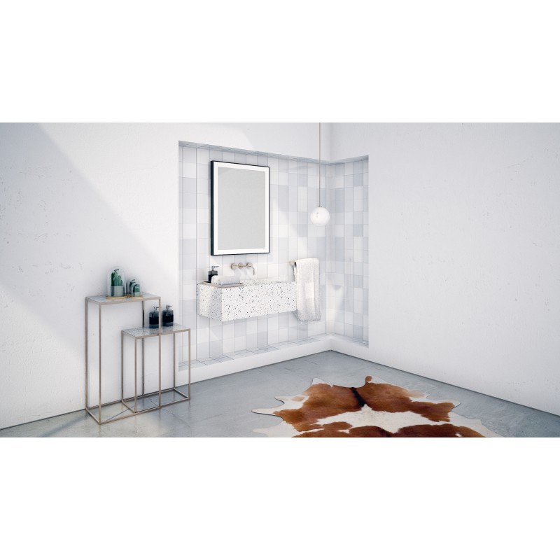 Lustro z czarną ramą i oświetleniem LED Wymiar 60x80 cm