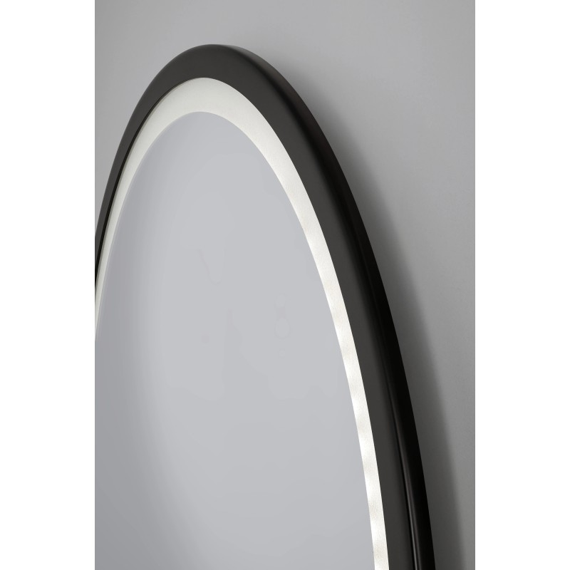 Lustro Lumina 2 okrągłe z czarną ramą i oświetleniem LED Wymiar 60x60 cm