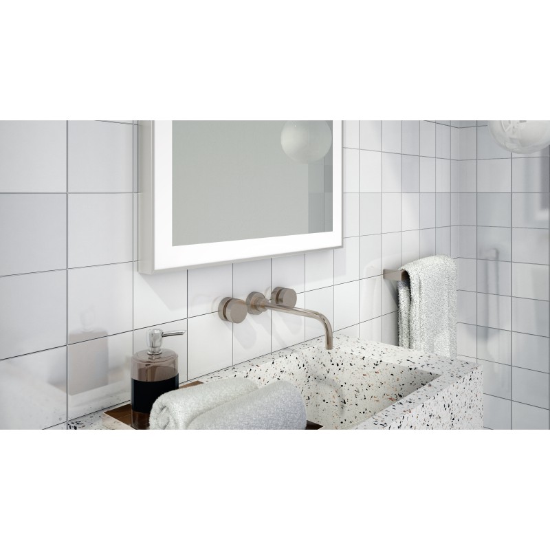 Prostokątne Lustro z LED i Ramką Aluminiową w Stylu Loft 3 Wymiar 60x80 cm