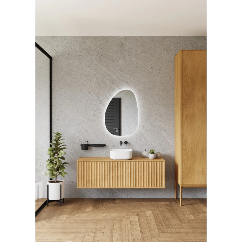 Dali Mirror with Irregular Shape and LED Lighting Dimension 67x92 cm