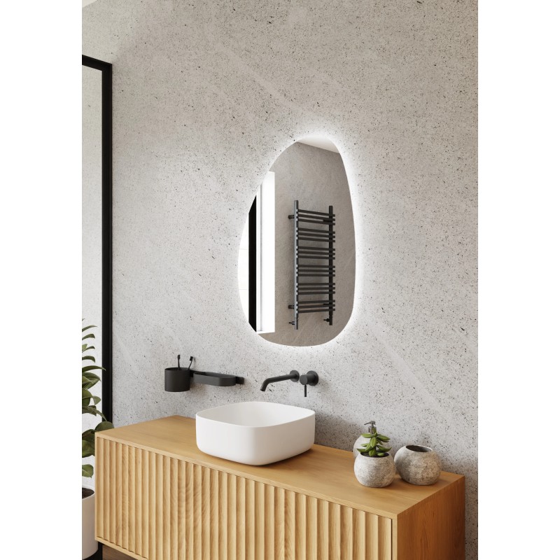 Dali Mirror with Irregular Shape and LED Lighting Dimension 67x92 cm