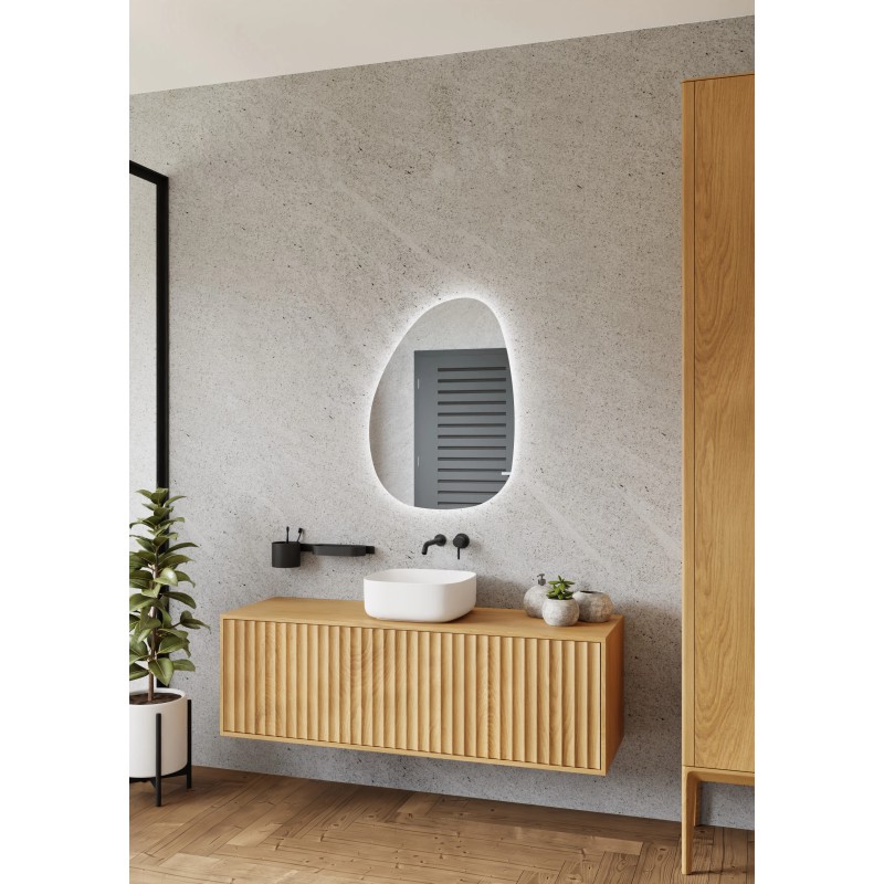 Dali Mirror with Irregular Shape and LED Lighting Dimension 67x92 cm