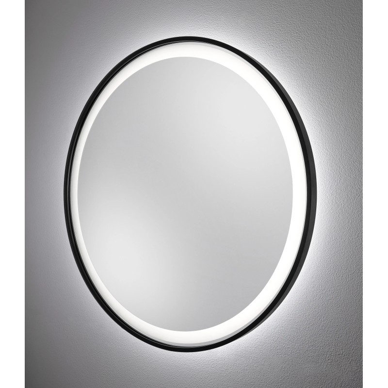 Lustro Moonlight okrągłe z czarną ramą i oświetleniem LED Wymiar 70x70 cm